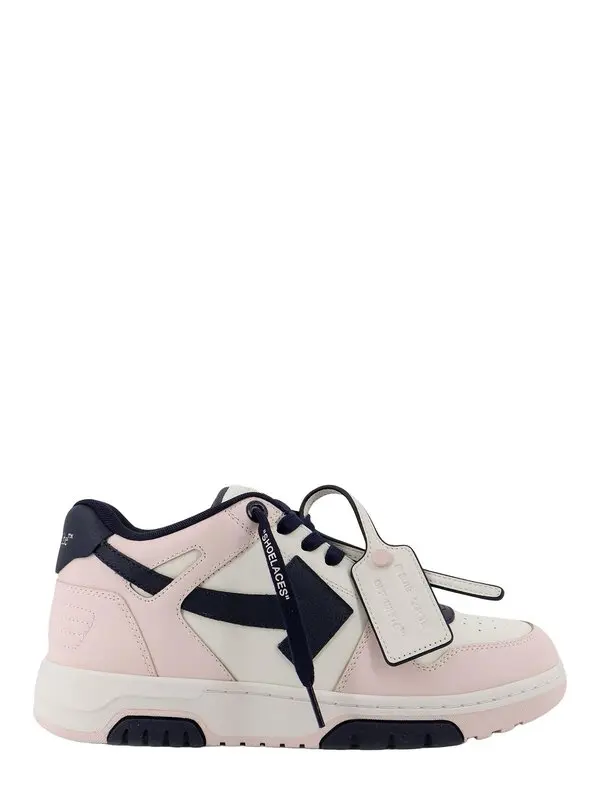 Off-White Out Of Office Leather Sneakers With Iconic Logo On The Side - Multicolor