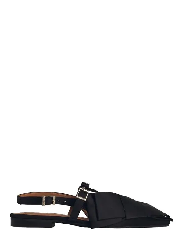 GANNI Big Bow Ballet Flats - Black