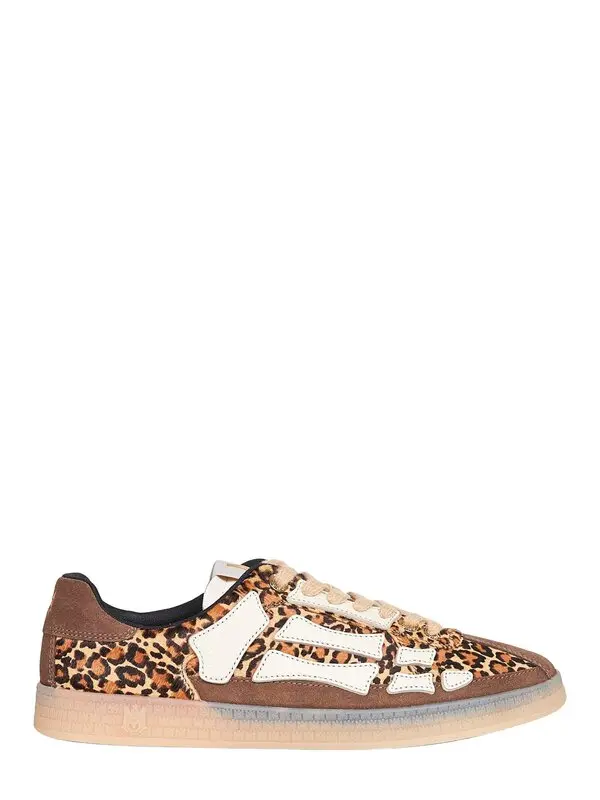 Amiri Brown Animalier Calf Hair Pacif Bones Sneakers - Multicolor