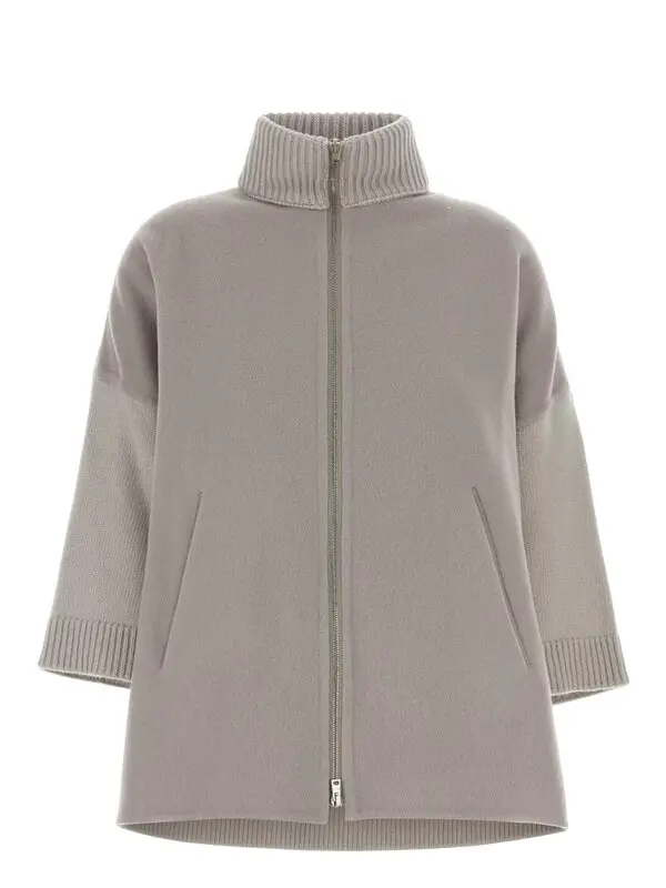 Herno Flannel And Wool Cardigan - Gray