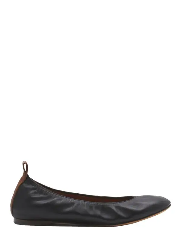 LANVIN Leather Ballerina Flats - Black