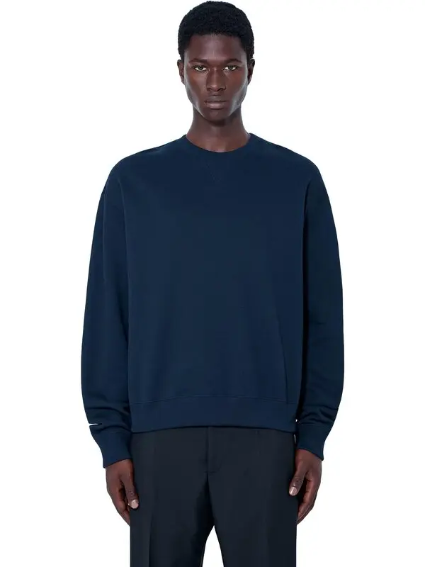 JIL SANDER Cotton Crewneck Sweatshirt - Blue