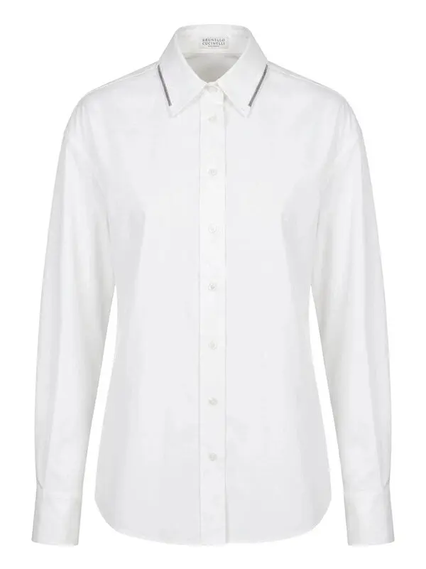 Brunello Cucinelli Stretch Cotton Poplin Shirt - Multicolor