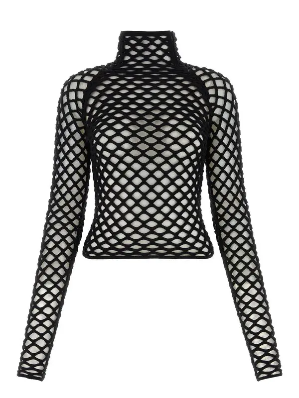 Alaïa Mesh High Neck Top - Multicolor
