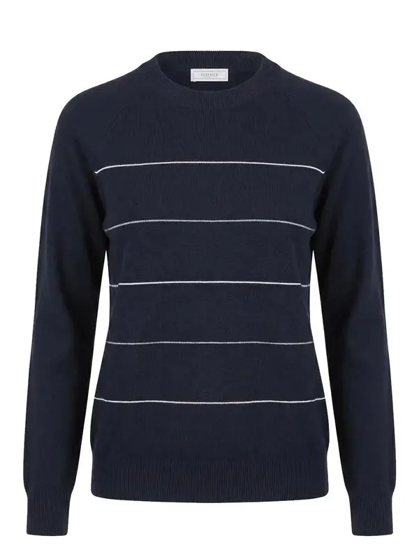Peserico Striped Round Neck Sweater - Multicolor
