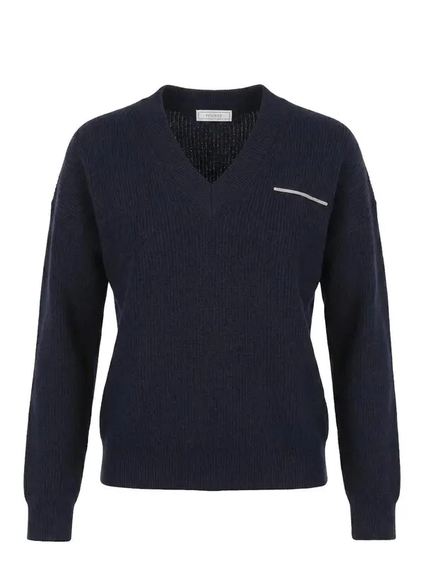 Peserico V-neck Wool Sweater - Multicolor