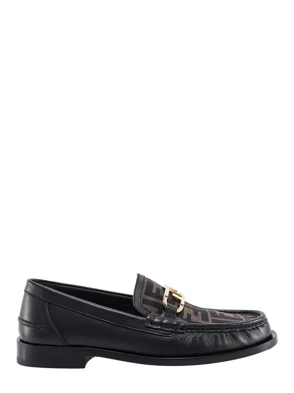 Fendi O'lock Leather Loafer With Ff Insert - Multicolor