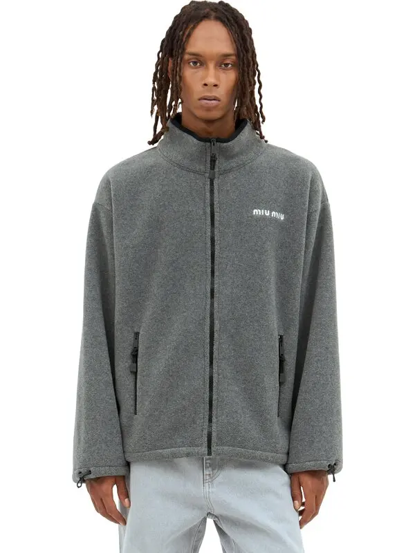 Miu Miu Fleece Sweatshirt - Gray