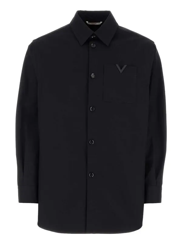 Valentino Garavani Midnight Stretch Cotton Shirt - Blue