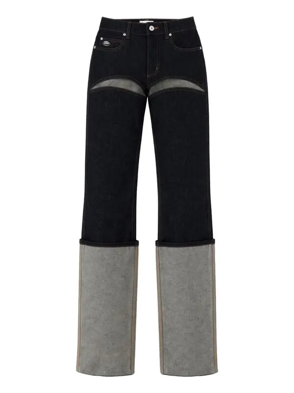JEAN PAUL GAULTIER Cutout Straight Leg Pants - Blue