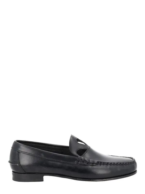 Hereu Leather Cut-out Moccasin - Black