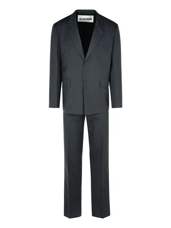 JIL SANDER Grey Wool Suit - Gray