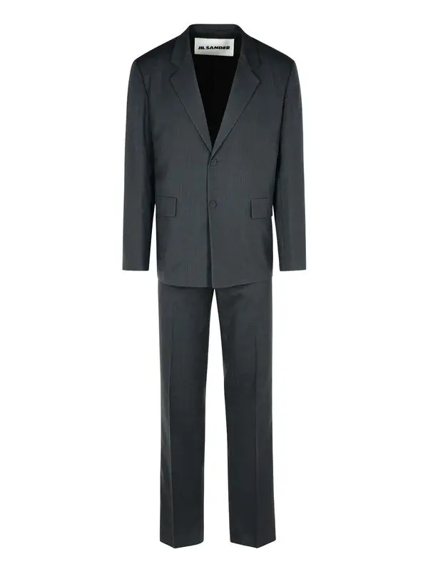 JIL SANDER Grey Wool Suit - Gray