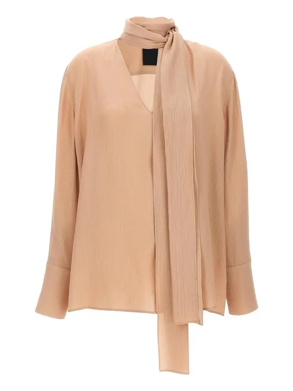 Givenchy Pussy Bow Silk Blouse - Cream