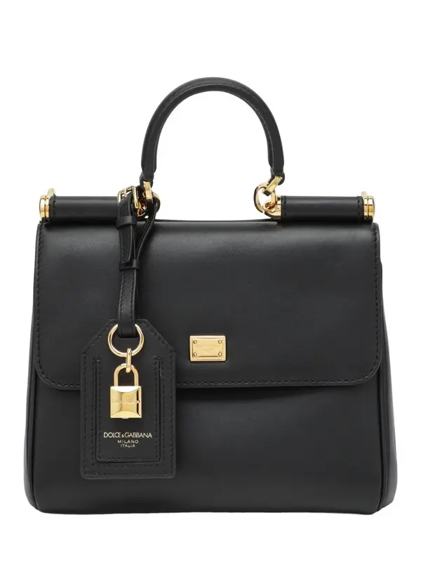 Dolce & Gabbana My Sicily Leather Shoulder Bag - Black