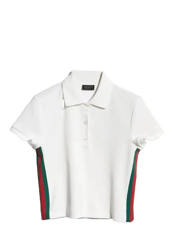 Gucci Ribbed Cotton Jersey Polo - Multicolor