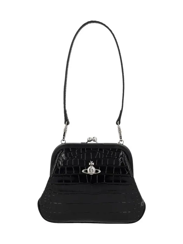 VIVIENNE WESTWOOD Calf Leather Clutch Bag - Black