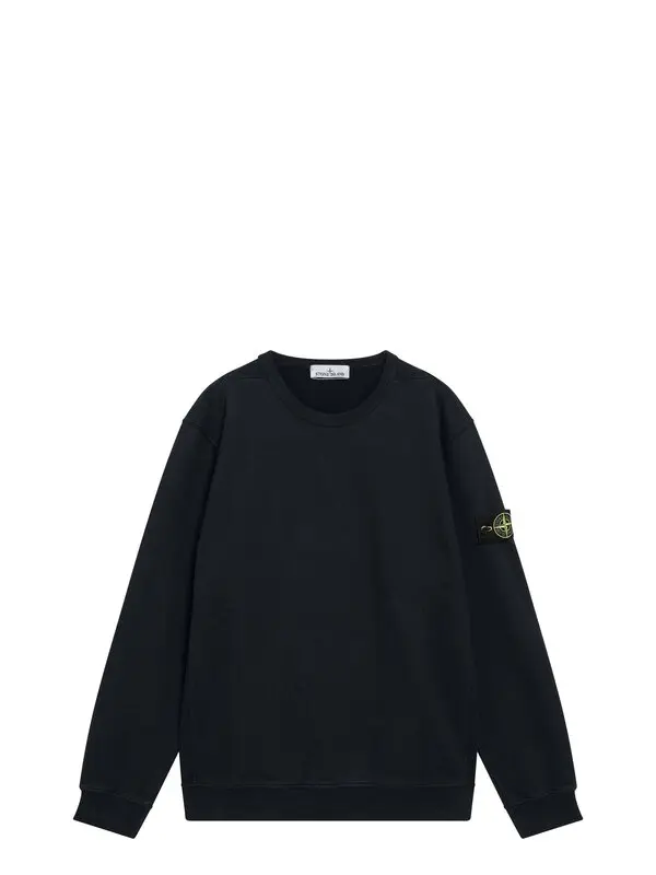 Stone Island Navy Crewneck Sweatshirt In Cotton - Blue