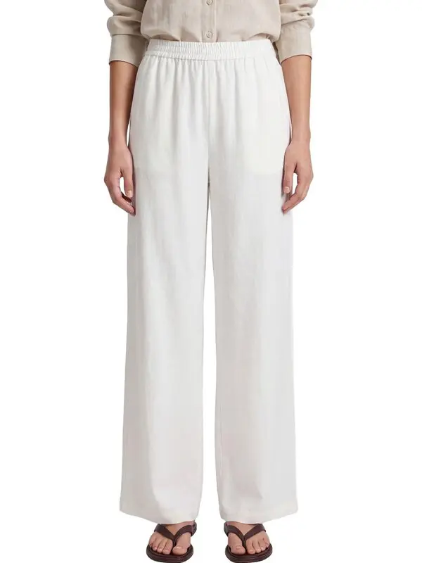 Max Mara High-waisted Silk Palazzo Trousers - White