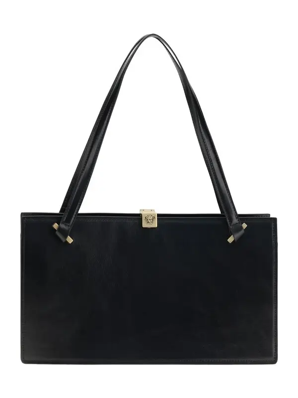 Versace Severine Leather Shoulder Bag - Black