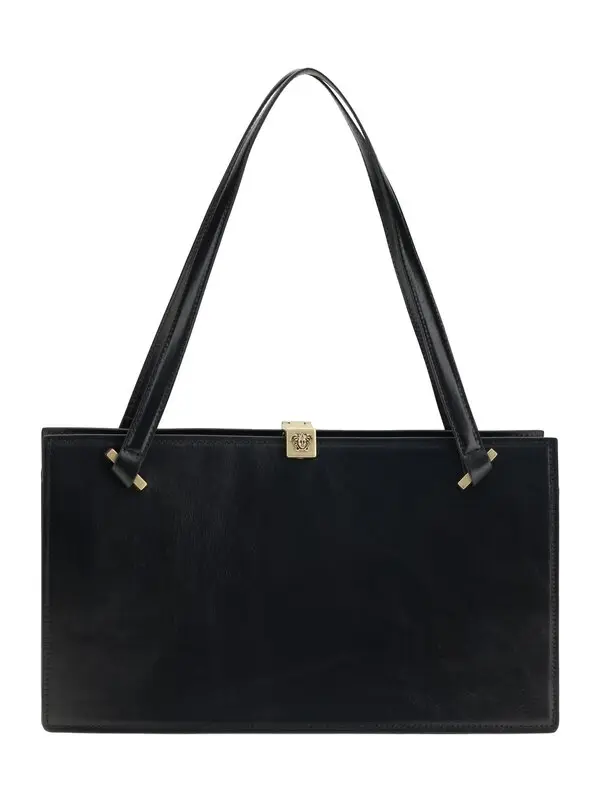 Versace Severine Leather Shoulder Bag - Black