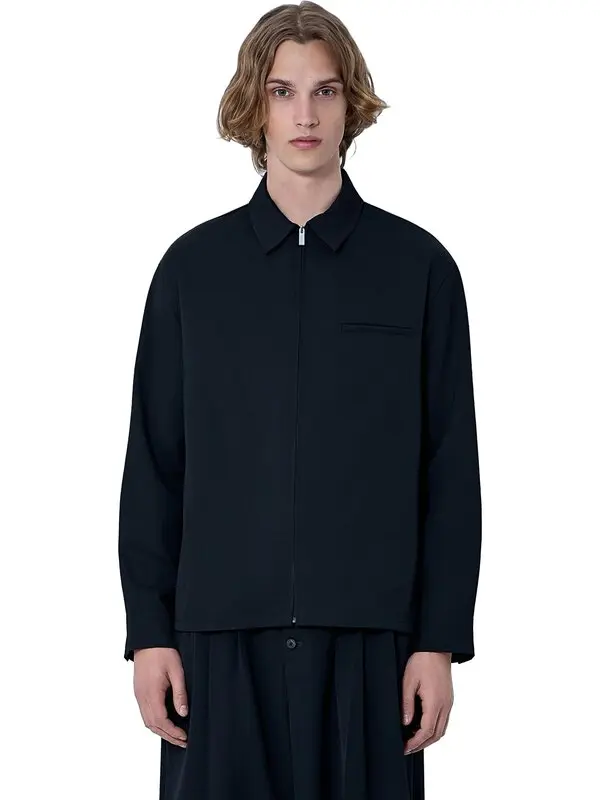 Jacquemus Zip-front Cotton Shirt - Black