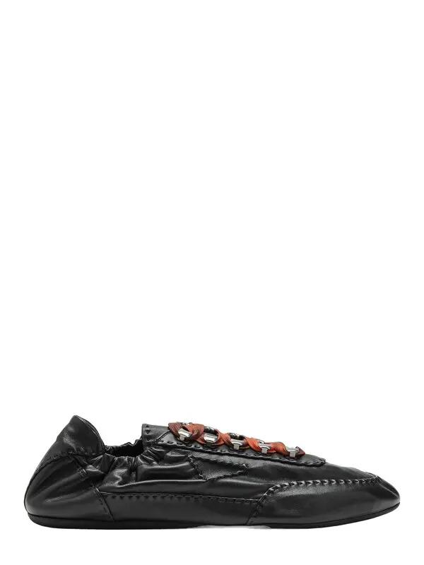 Prada Collapse Sneakers With Hooks In Aged Nappa Leather - Black