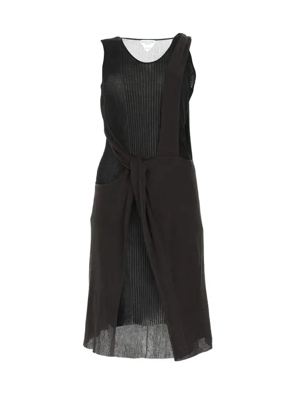 Bottega Veneta Two-tone Cotton Blend Dress - Multicolor
