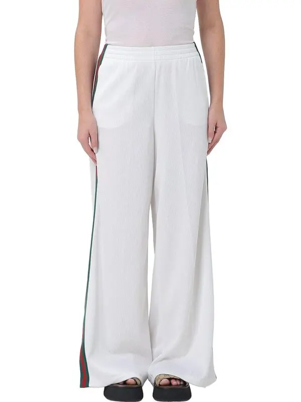 Gucci High-waisted Wide-leg Cotton Jersey Jogging Trousers - White