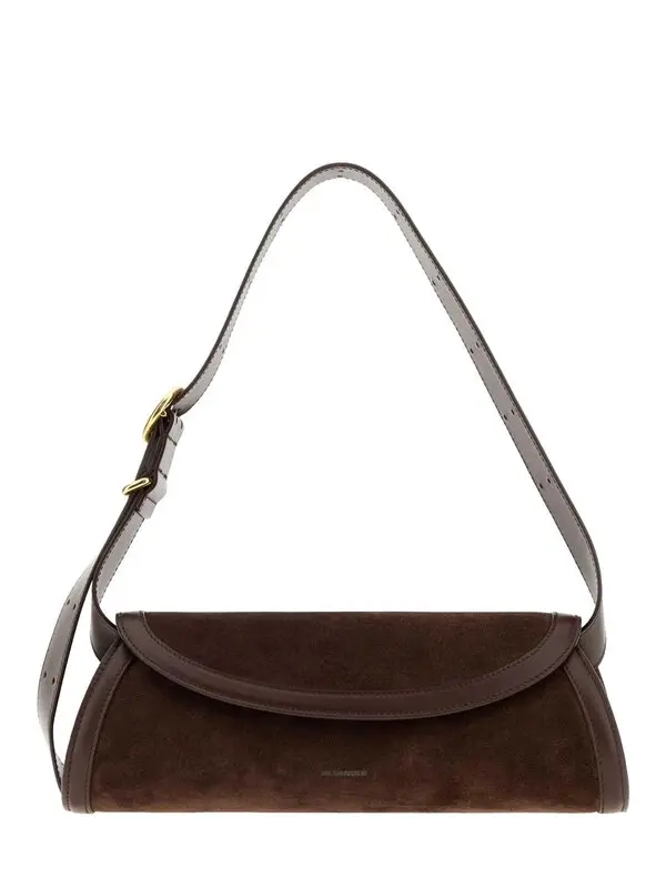 JIL SANDER Suede Cannolo Cross Body Bag - Brown