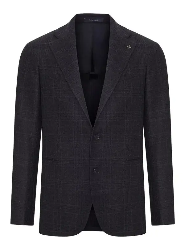 Tagliatore Vesuvio Check Wool Blazer - Black