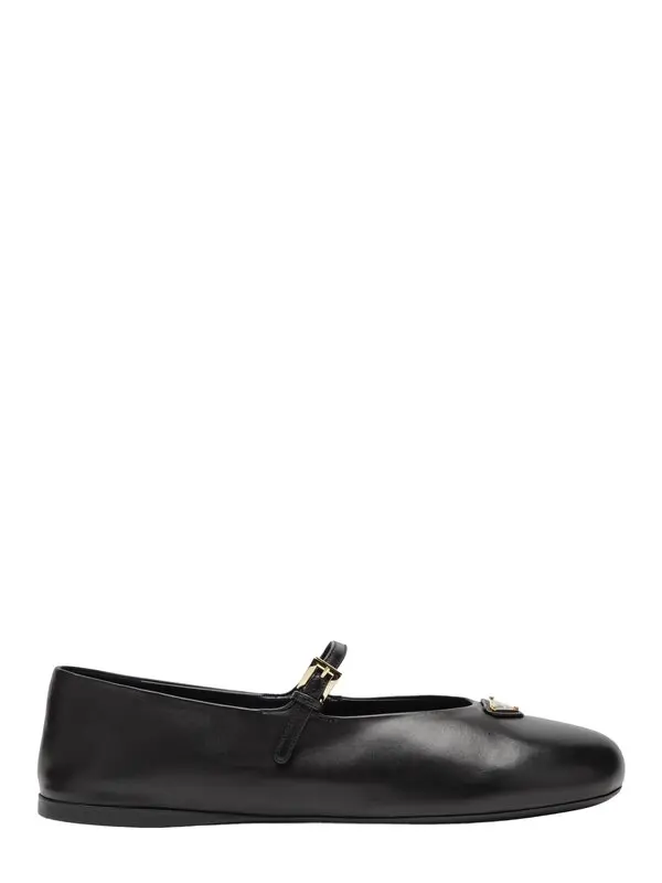 Prada Nappa Leather Ballet Flats - Black
