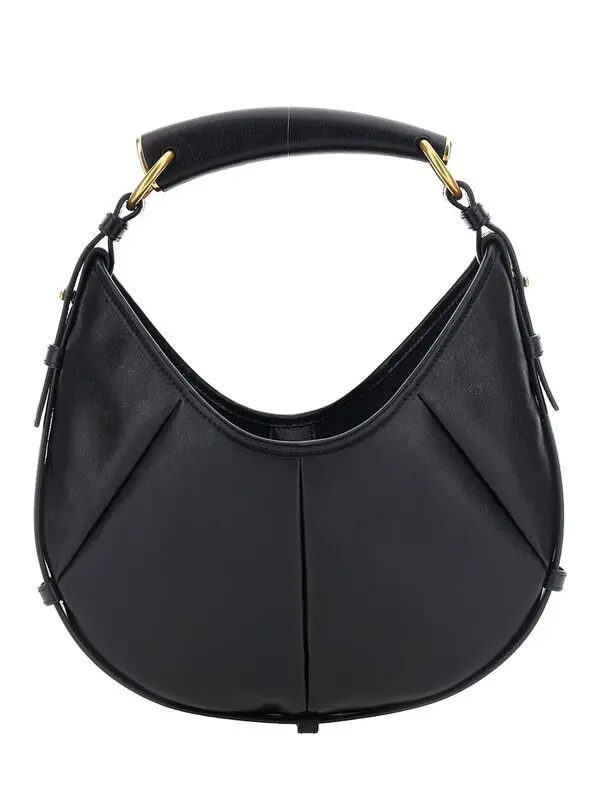 Saint Laurent Mombasa Small' Black Handbag With Metal Details In Leather - Multicolor