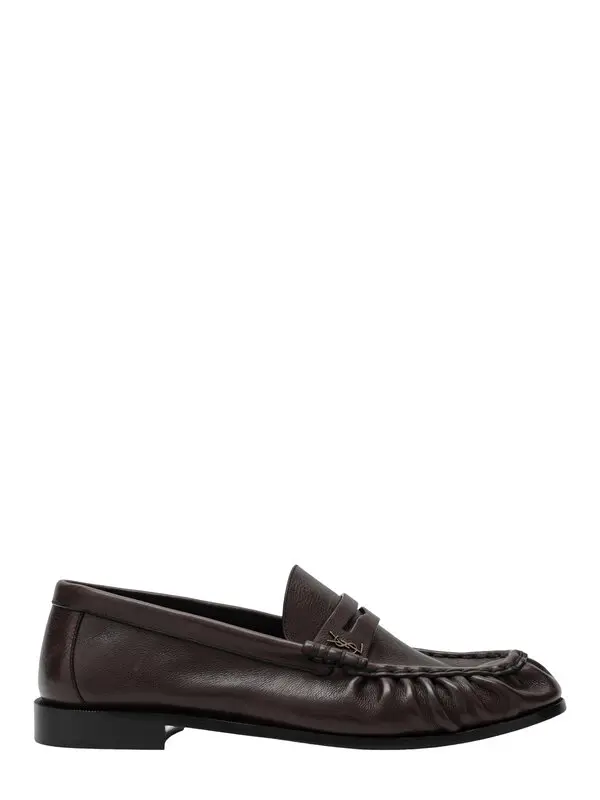 Saint Laurent Le Loafer Leather Loafers - Brown