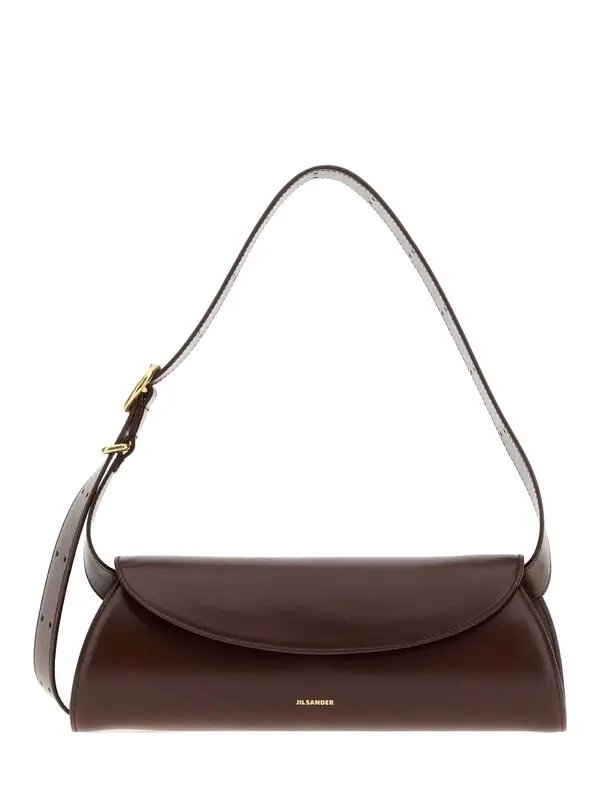 JIL SANDER Chocolate Leather Small Cannolo Shoulder Bag - Brown