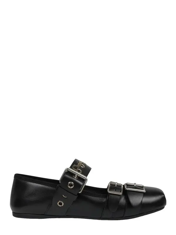 Dior Leather Punk Ballerina Flats - Black