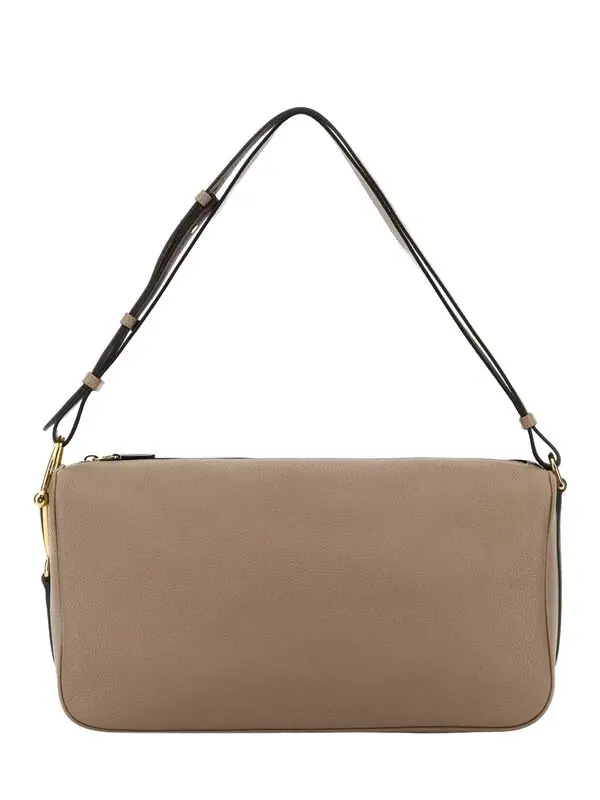 Gucci Dove Grey Leather Half Horsebit Shoulder Bag - Gray