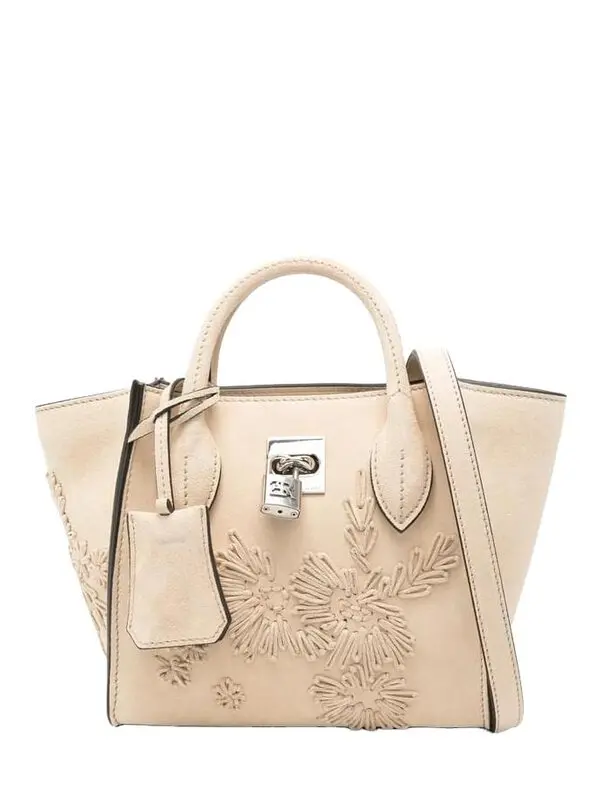 ERMANO SCERVINO Ermanno Scervino Suede Mini Tote Bag - Cream