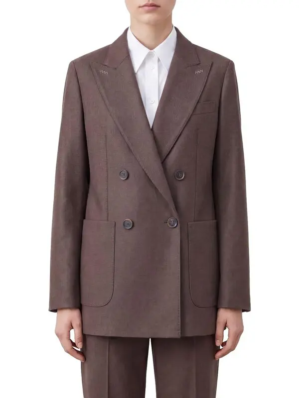 Max Mara Cropped Double-breasted Cashmere Blazer - Brown