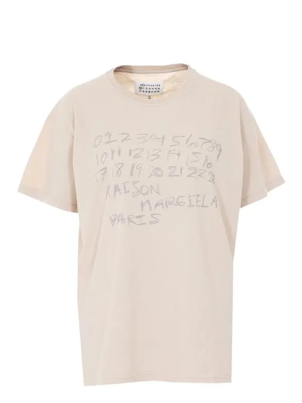 MAISON MARGIELA Numerical Logo T-shirt - Cream