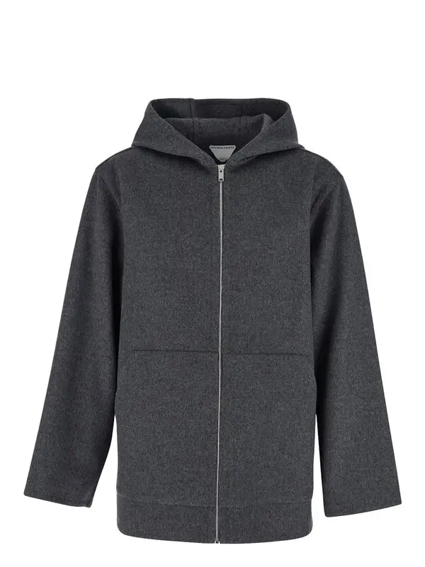 Bottega Veneta Wool Zip-up Hooded Coat - Multicolor