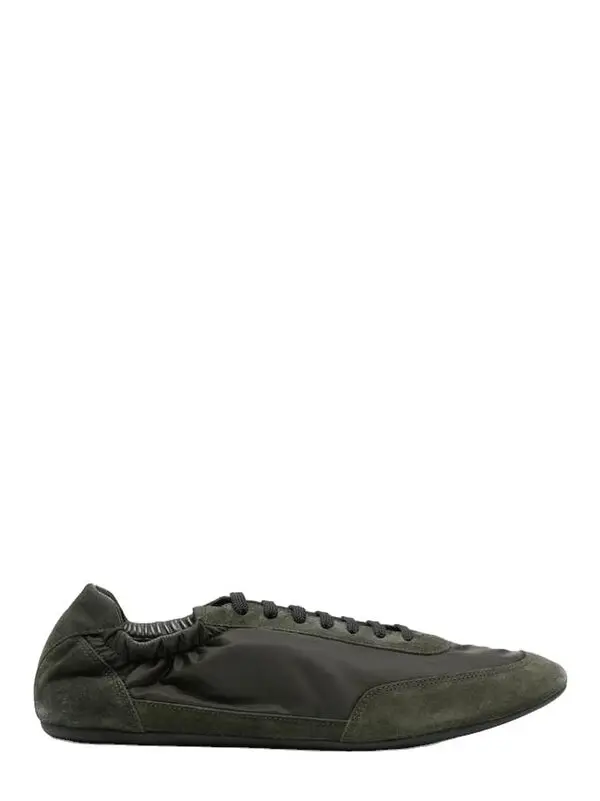Prada Re-nylon And Suede Low-top Sneakers - Green