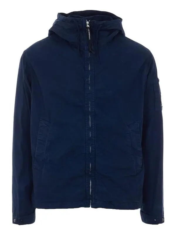 C.P. COMPANY Lens Logo Micro-reps Hooded Jacket - Blue