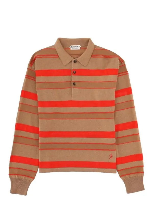 JW Anderson Striped Polo Shirt - Cream