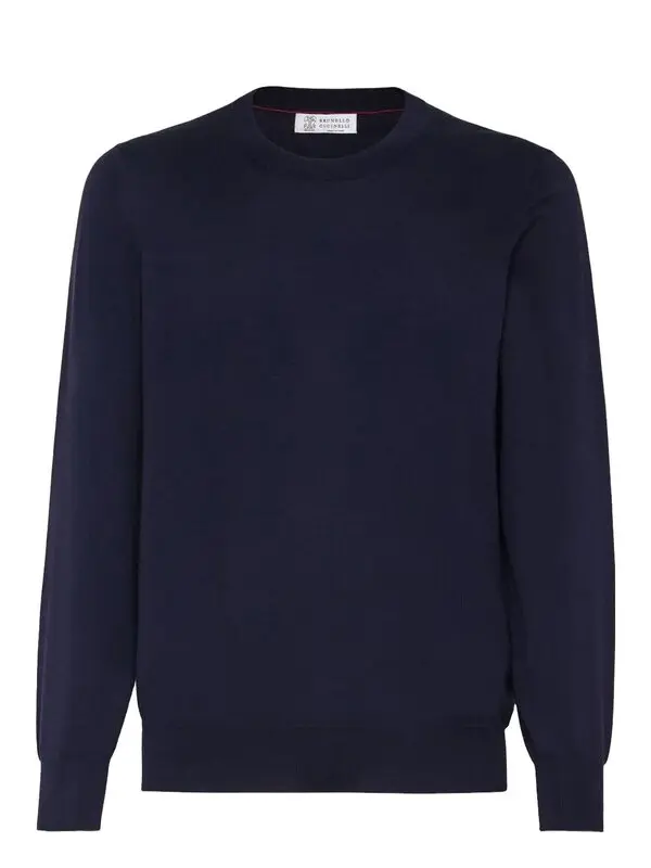 Brunello Cucinelli Lightweight Cotton Crewneck Sweater - Blue