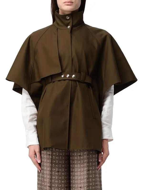 Max Mara Cropped Cotton Cape - Brown