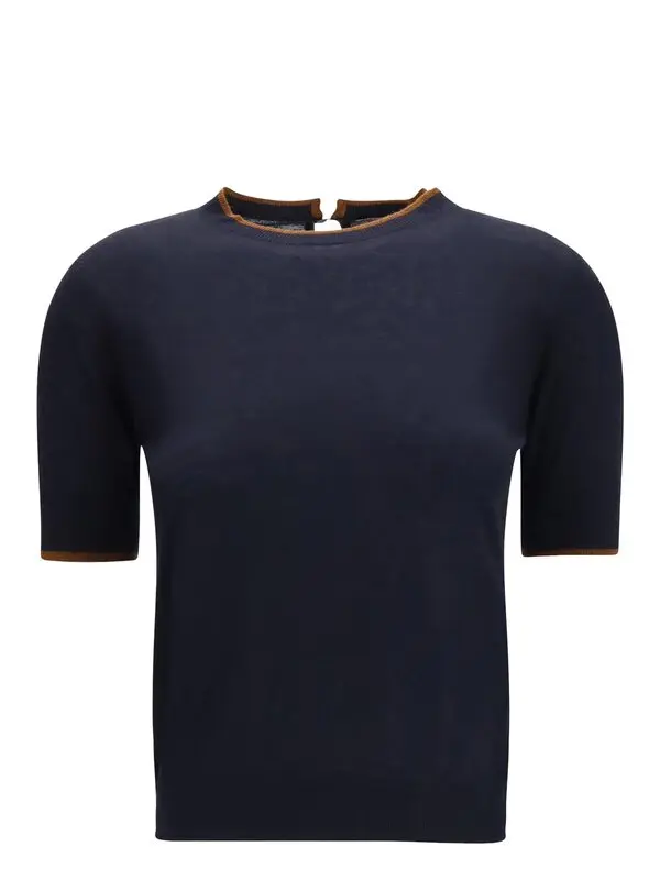 Max Mara Silk And Wool T-shirt - Blue