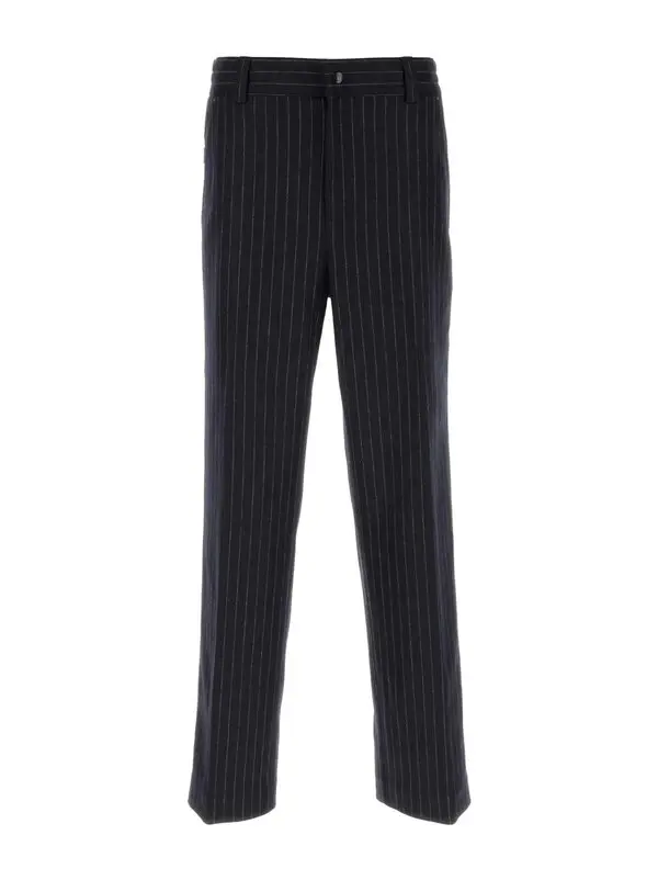 Moncler Embroidered Stretch Wool Pant - Gray