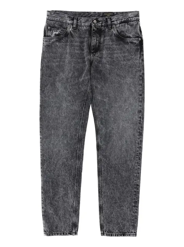 Dolce & Gabbana Acid Wash Denim Jeans - Black