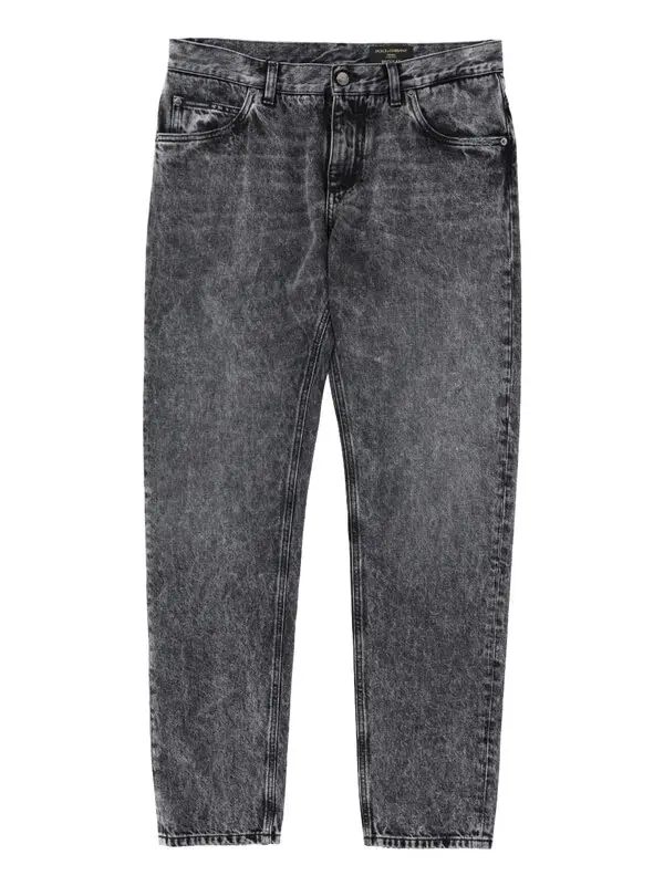 Dolce & Gabbana Acid Wash Denim Jeans - Black